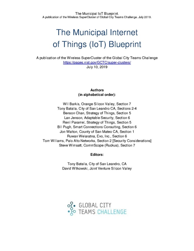 Municipal IoT Blueprint - OpenCommons