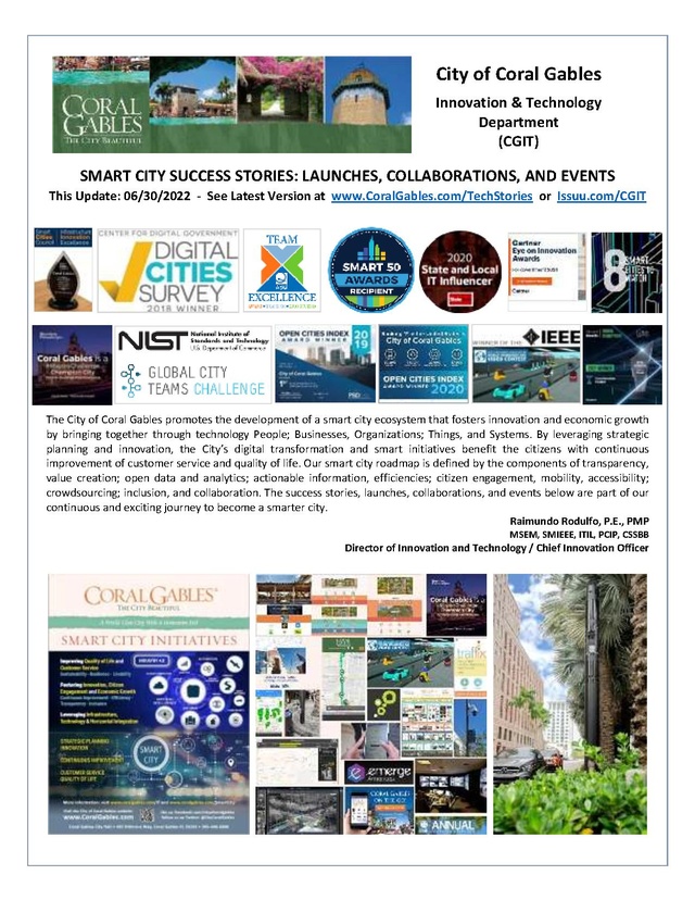 Coral Gables Smart City Hub Public Platform - OpenCommons