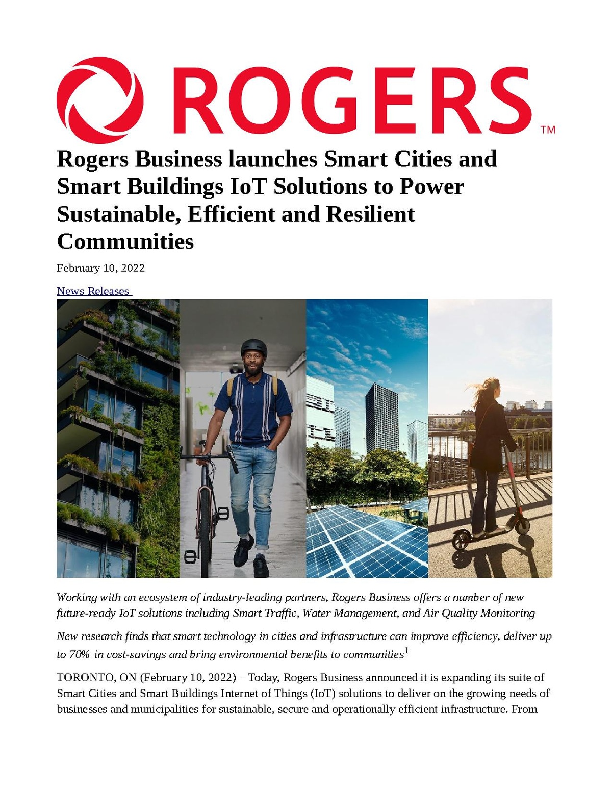 Rogers launches Smart Cities and Smart Buildings IoT Solutions - OpenCommons